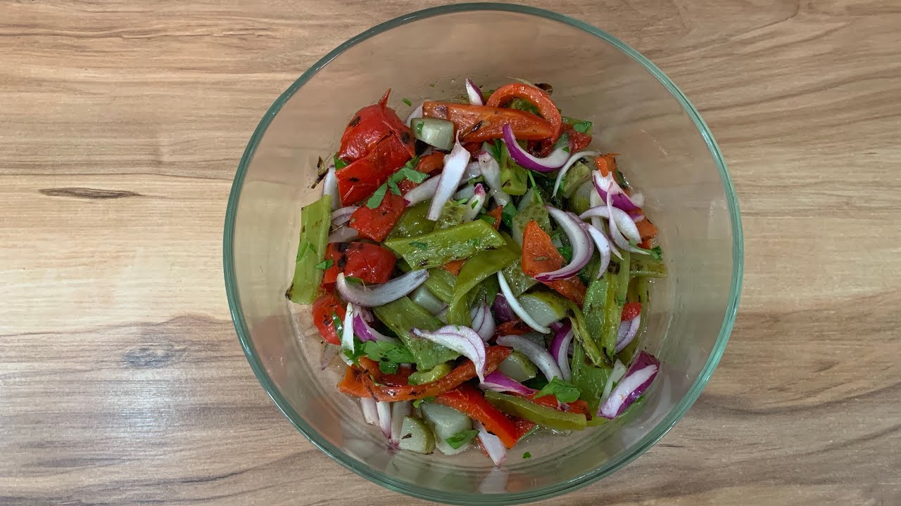 Grilled peppers salad / Sallate me speca zgare🌶️ - YouTube