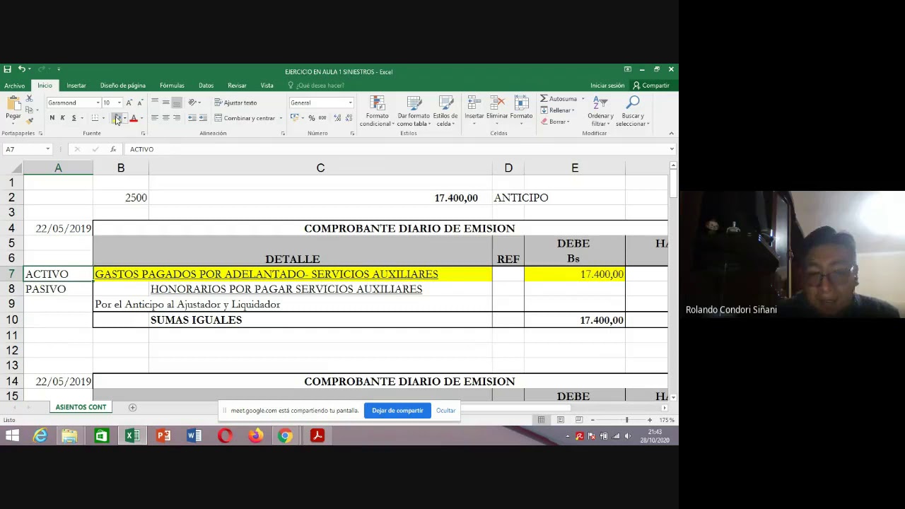 EJERCICIO EN AULA 1 SINIESTROS 2DO A TN - YouTube