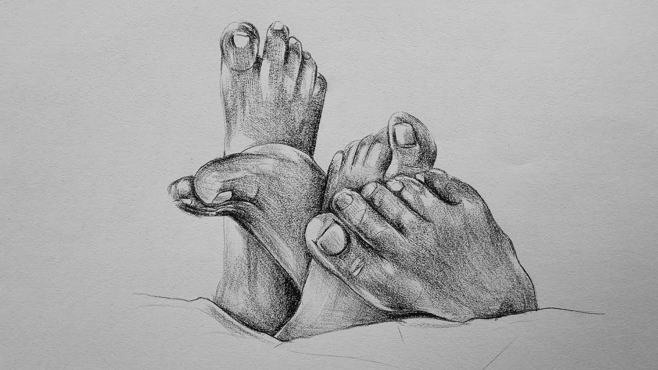 How To Draw Realistic Feet | Pencil Sketch - YouTube