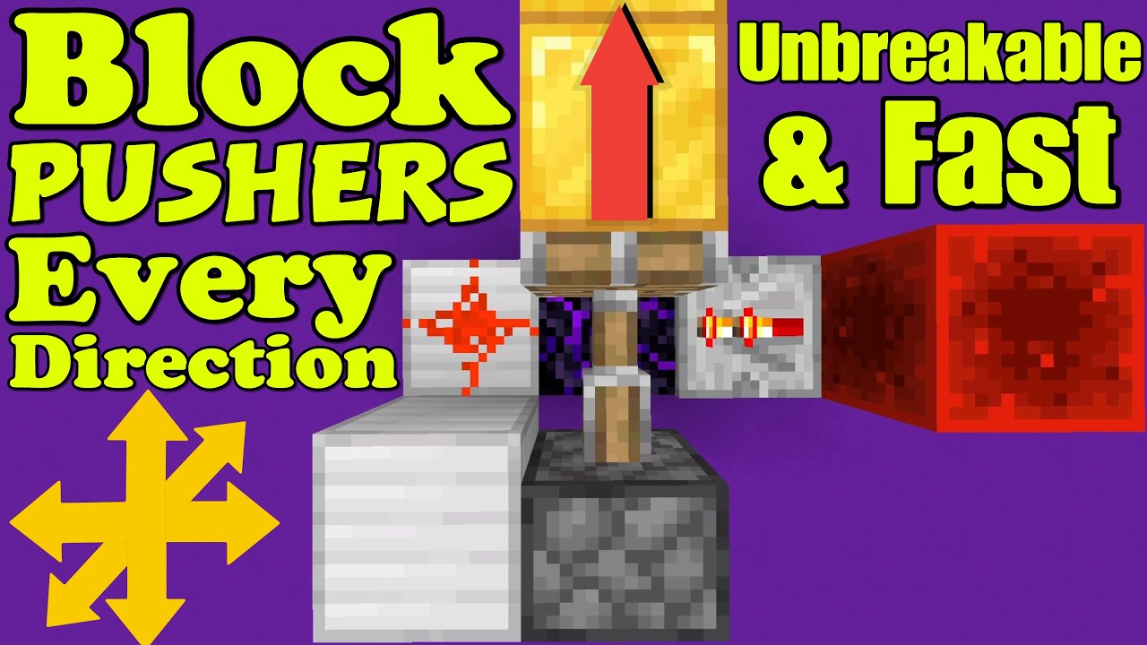 Fast & Reliable Block Pushers!!! (Easy & Simple) [Minecraft Bedrock 1. ...