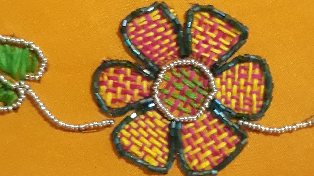 how to make hand work|| flower design without maggam - YouTube
