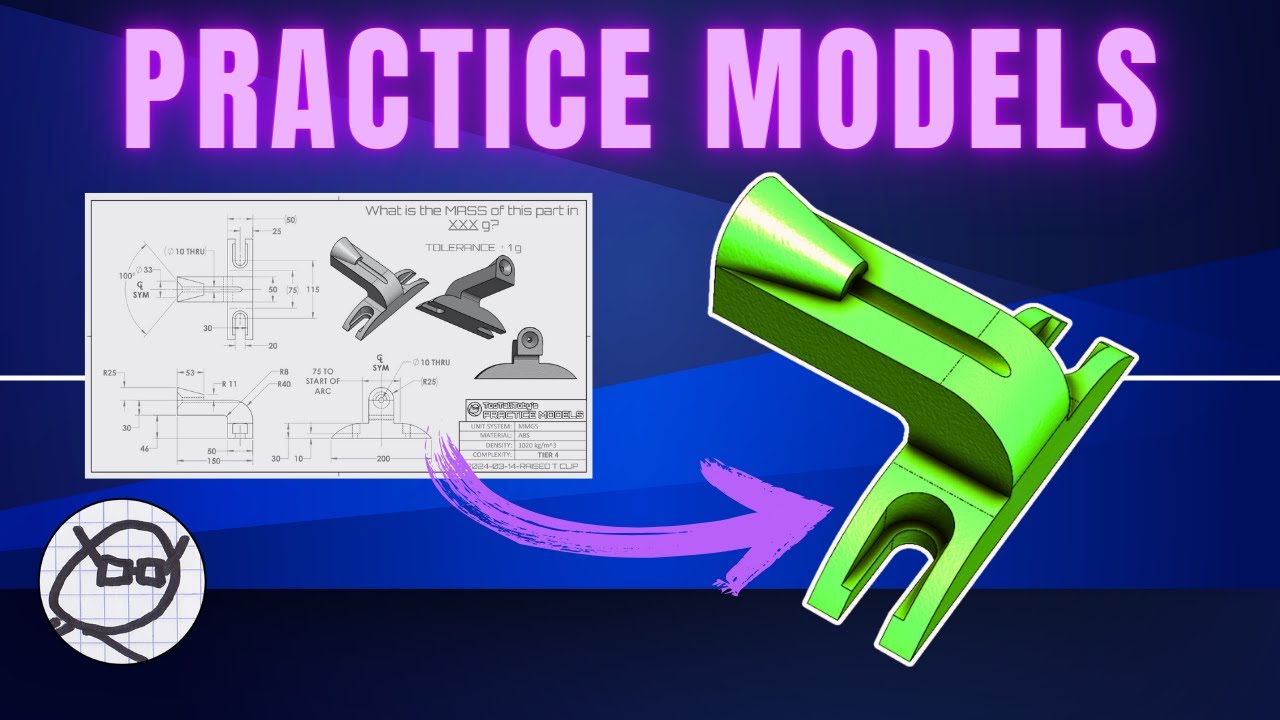 2D Drawing to 3D CAD - PRACTICE MODEL- Exercises for Onshape ...
