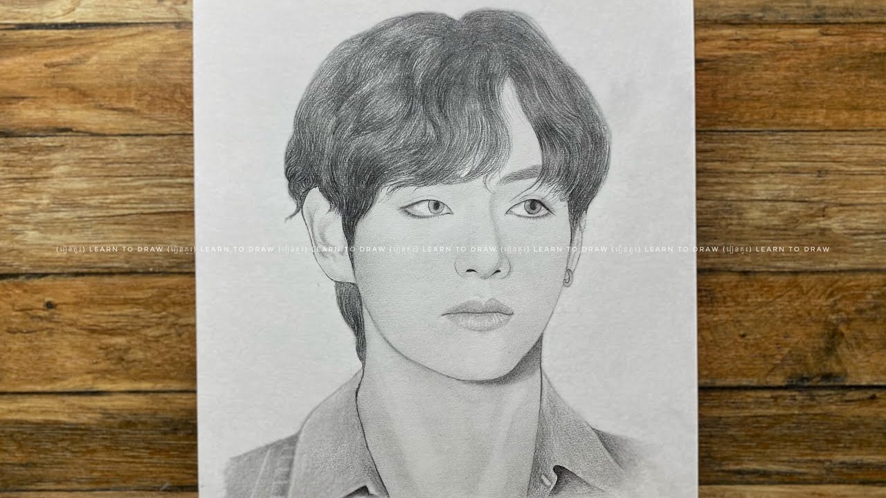 How to draw V BTS | easy sketch V for beginners | pencil drawing ...