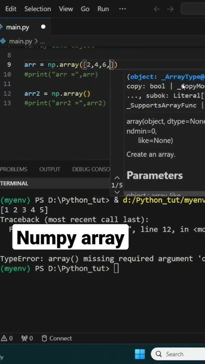 Numpy Array In Python Ml And Ai Tutorial Codemining Youtube