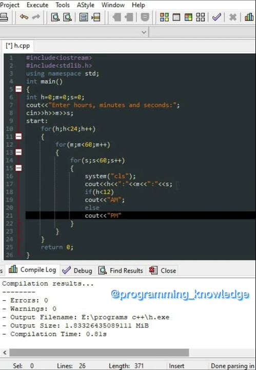 How to make Digital Clock in CPP programming || programming_Knowledge - YouTube