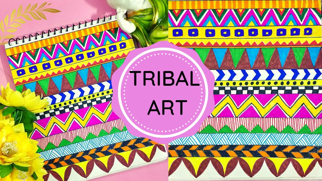 Easy Tribal Print Patterns || DIY Wall Art(Time Lapse) || Himanshi ...