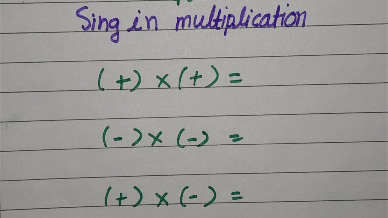 sign in multiplication/ maths and rules/ plus minus confusion ...