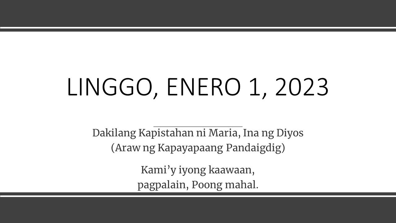 Mga Pagbasa para sa January 1, 2023 Tagalog Bible Reading - YouTube