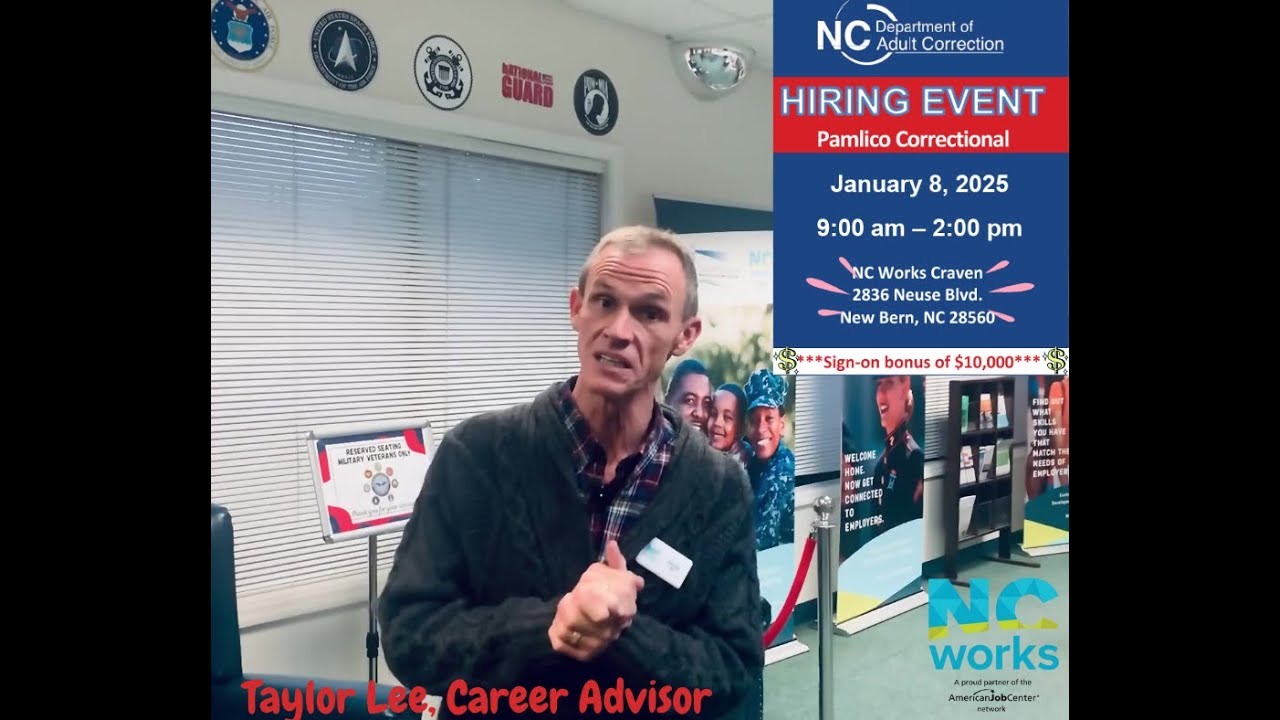 Reminder: NC DAC Pamlico Correctional Hiring Event - YouTube
