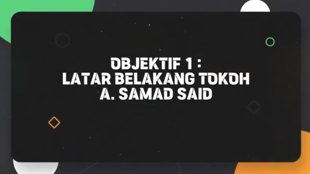 OBJEKTIF 1 : LATAR BELAKANG TOKOH SASTERAWAN NEGARA A.SAMAD SAID - YouTube