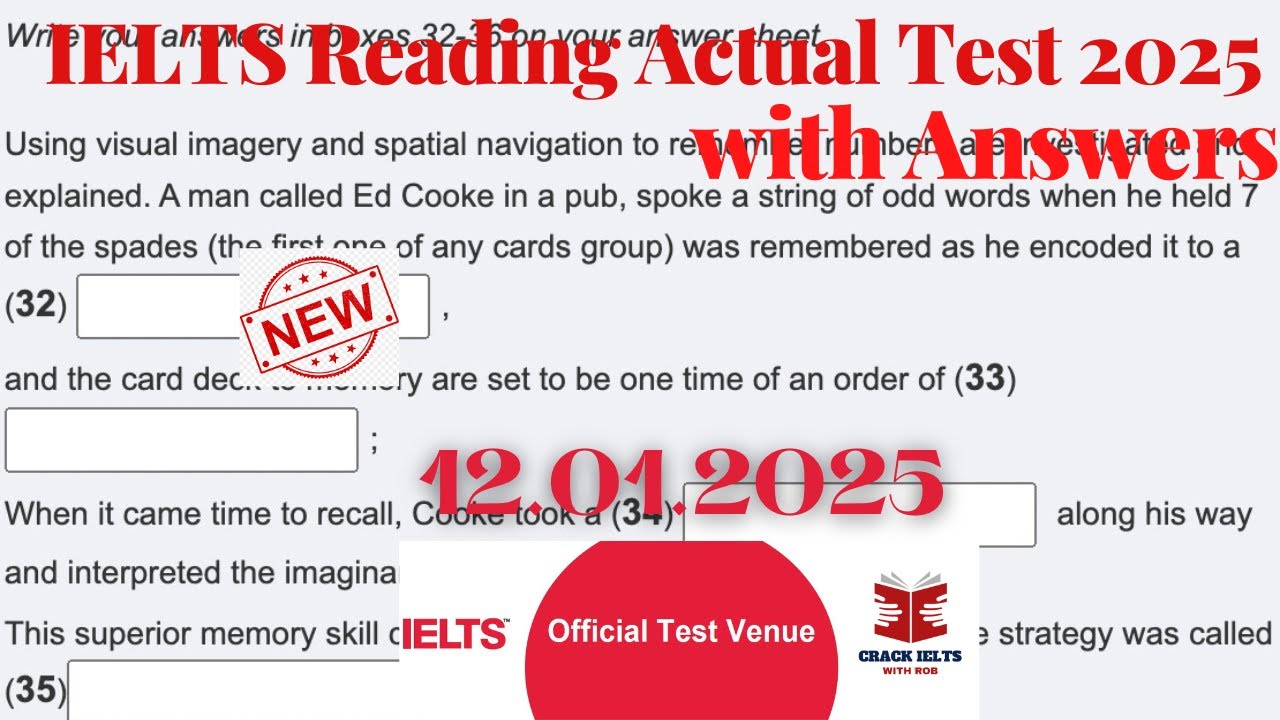 IELTS Reading Actual Test 2025 with Answers - YouTube