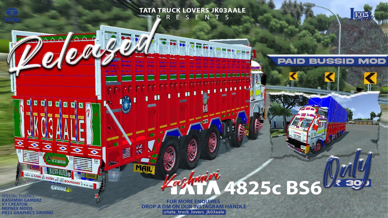 KASHMIRI TATA 4825c BS6 | BUSSID | EXTREME TRUCKERS - YouTube