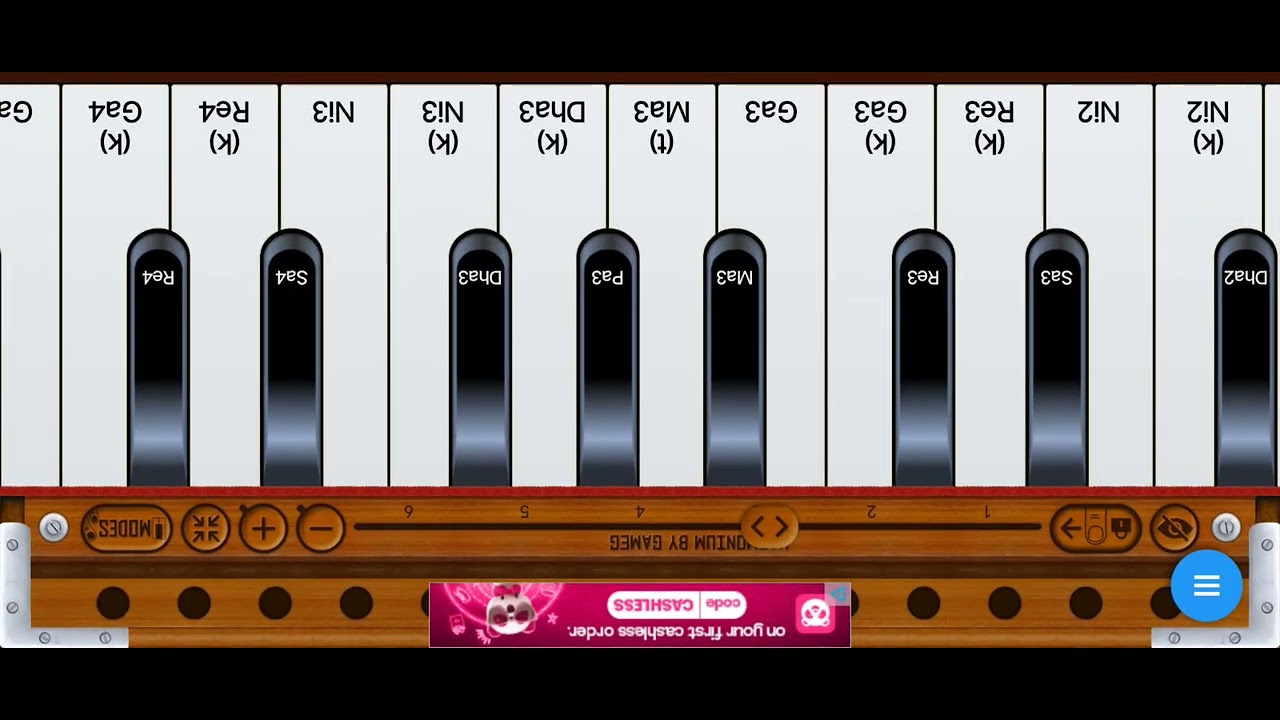 Harmonium lesson 3 Raag Yaman Kalyan with teewar Sur, asawri ma Komal ...