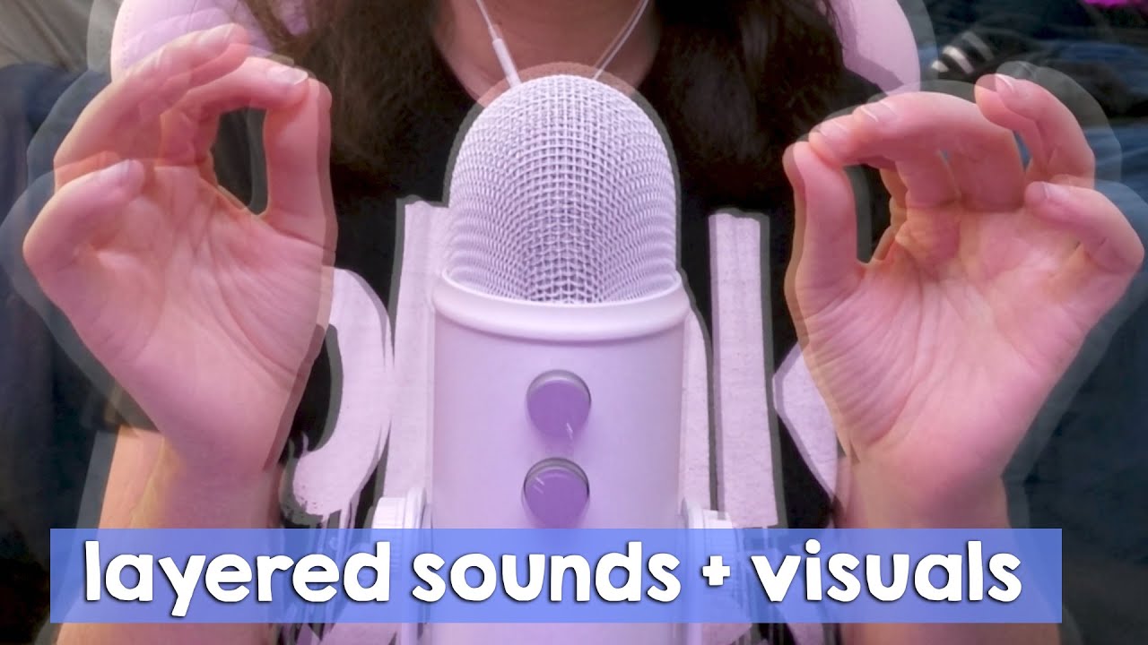 ASMR | layered hand sounds + visuals (finger fluttering, tapping and ...