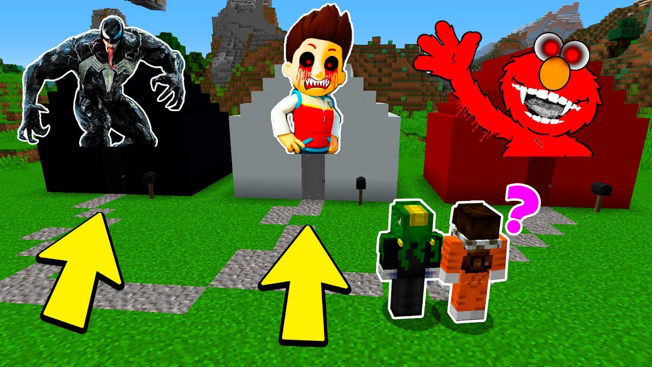 ¡NO ELIJAS LA CASA EQUIVOCADA EN MINECRAFT! 😱😂 | VENOM, PAW PATROL Y ...
