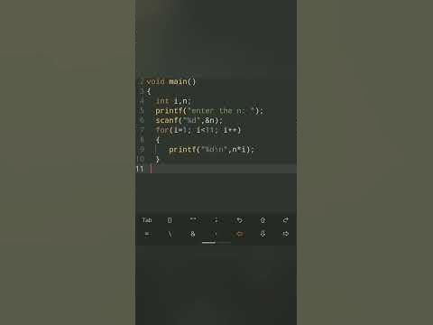 Table generating code in c programing language #coding #programming # ...