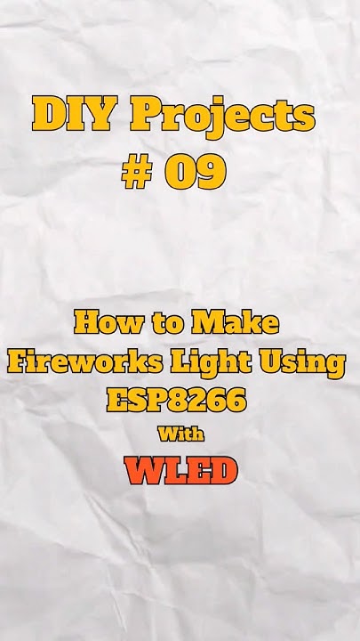 How To Make 5v Smart Control Rgb Fireworks Light Using Wled Esp8266 Arduinotutorial Diy Youtube