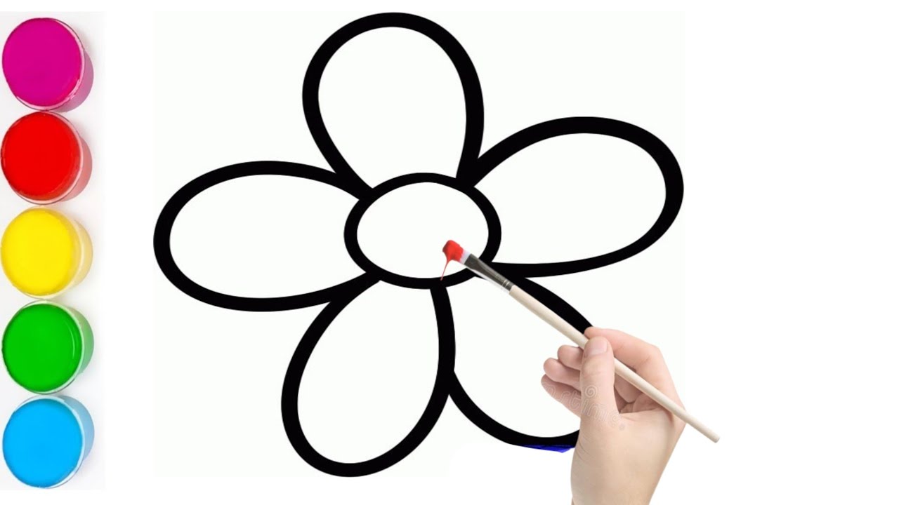 Easy Rainbow Flower Drawing for Kids and Toddlers | Flowers drawing ...