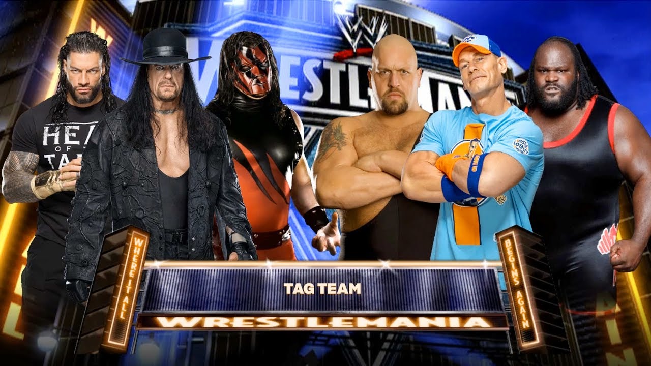 Undertaker Roman Reigns & Kane vs. John Cena Big Show & Mark Henry ...