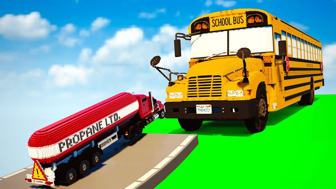 Cars vs School Bus | Teardown - YouTube