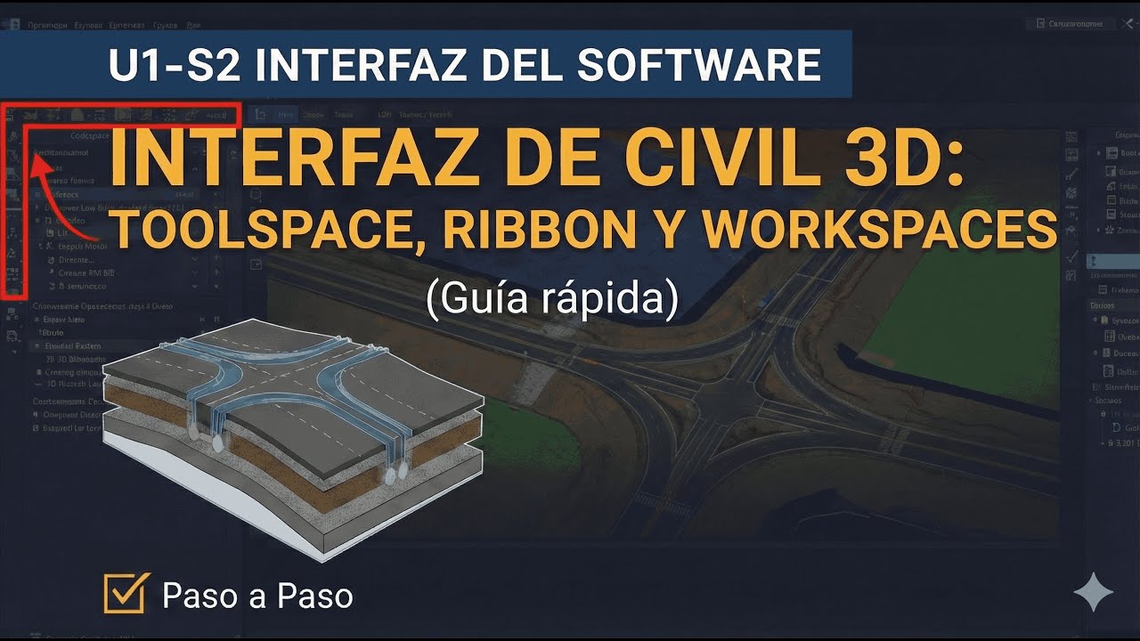 Interfaz de Civil 3D: Toolspace, Ribbon y Workspaces (Guía rápida) | U1 ...