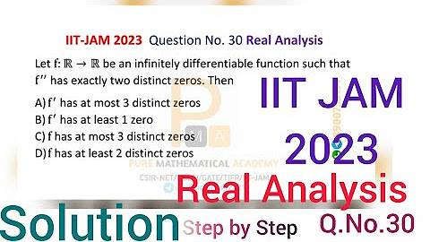 IIT JAM 2023 Real Analysis Solution - YouTube