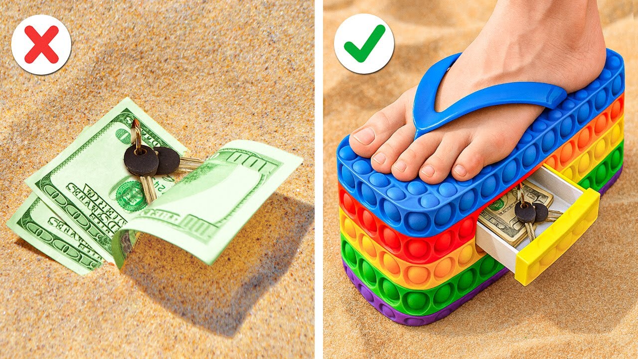 OUTDOOR HACKS AND DIY VACATION TIPS 💵 Best Summer Beach Hacks For The ...