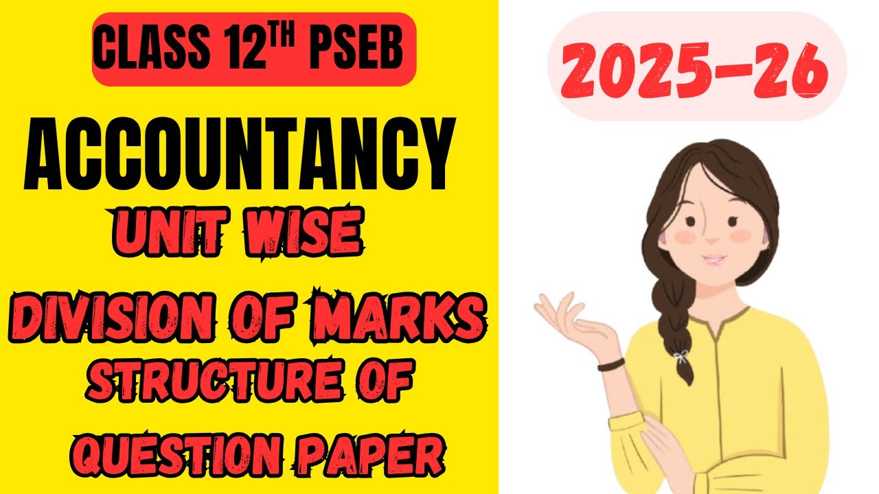 🚨PSEB Class 12 Accountancy Structure of question paper + Unit Wise ...