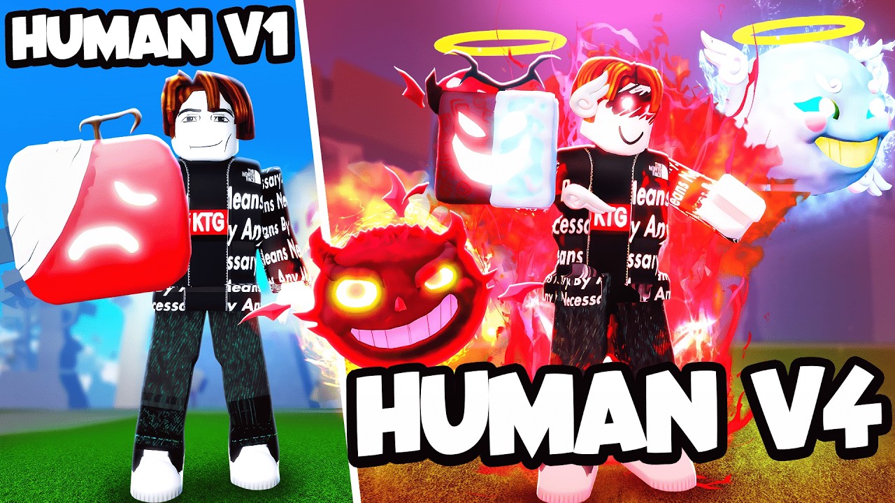 I Awakened Human V4 With Only RED Fruits (Blox Fruits) - YouTube