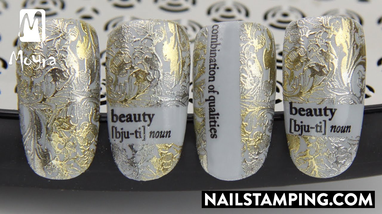 Metallic shiny nail art with gradient effect (nailstamping.com) - YouTube