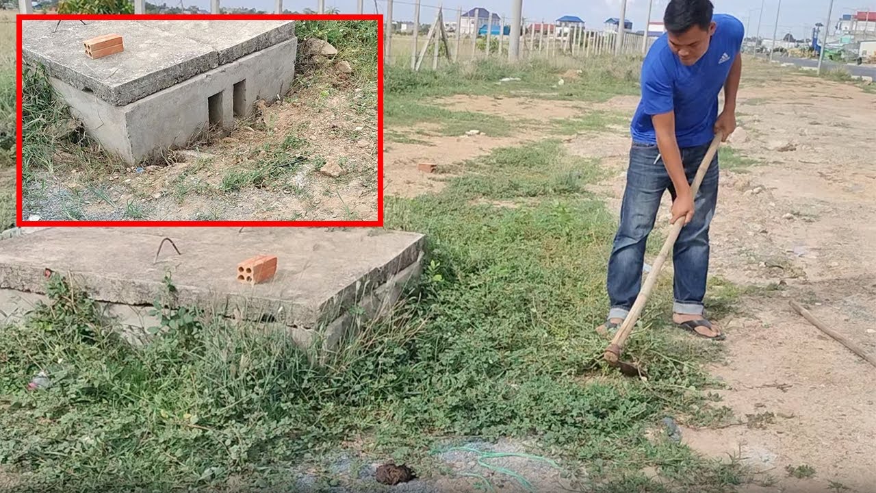 Remove Grass Grow Clog Culvert Drain - YouTube