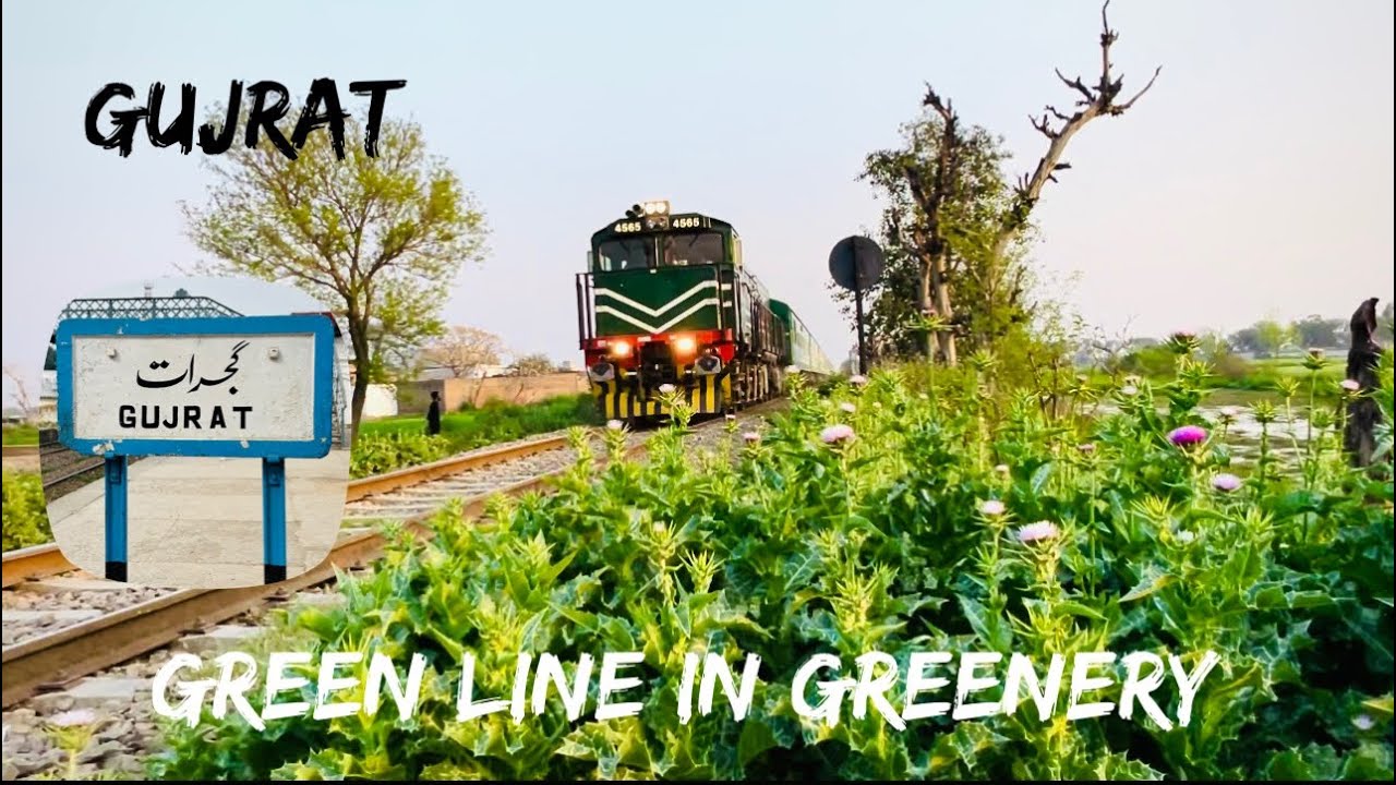 5up Green Line|Pakistan Railways High Speed Train passing Through From ...