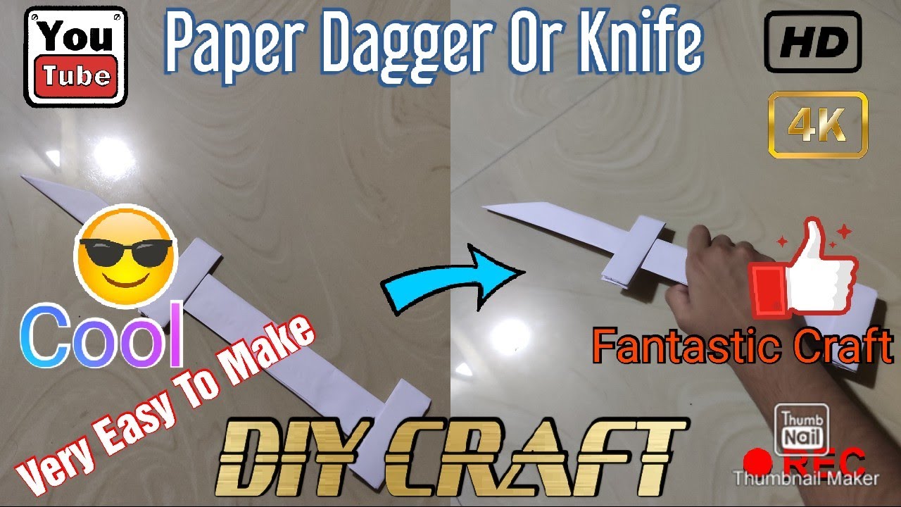 Paper Dagger or Knife (Nihar S.) - YouTube