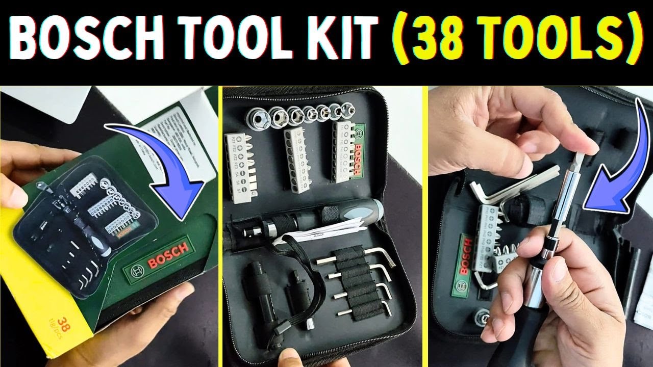 🛠️ Bosch Tool Kit for Home Use | 38 Pcs Tool Kit Mixed Screwdriver Set ...