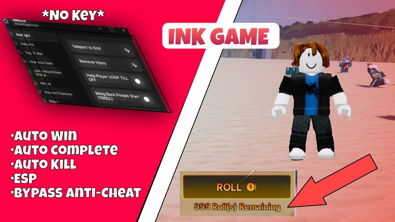 New Updated OP Ink Game Script | No Key | Auto Win, Auto Complete, Auto ...