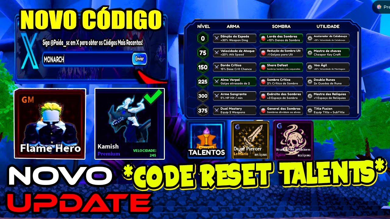 SAIU DOIS NOVOS CÓDIGOS E NOVO UPDATE SECRETO NO ARISE CROSSOVER +RESET ...