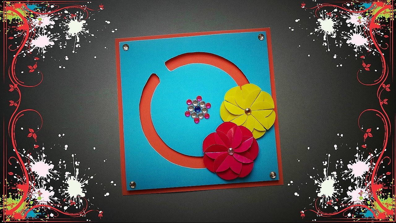 DIY - CIRCLE SPINNER CARD (FLOWER CARD) - TUTORIAL / DIY CARDS - YouTube