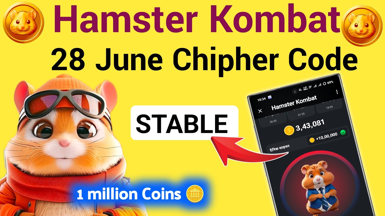 Hamster Kombat Daily Cipher Today 1M Coins 28 June 2024 Hindi - YouTube