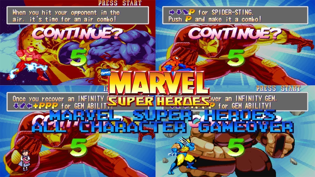Game Over - Marvel Super Heroes - Arcade version - YouTube