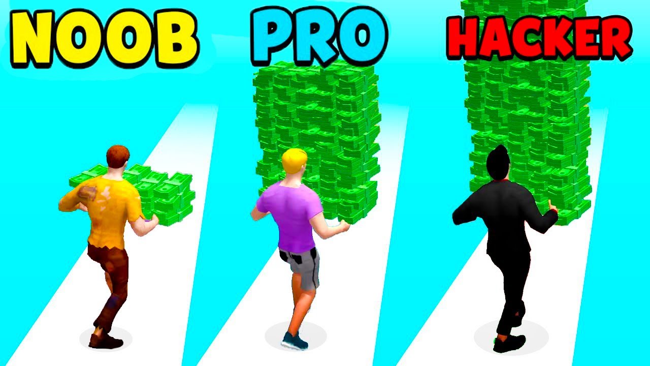 NOOB vs PRO vs HACKER in Money Run 3D - YouTube