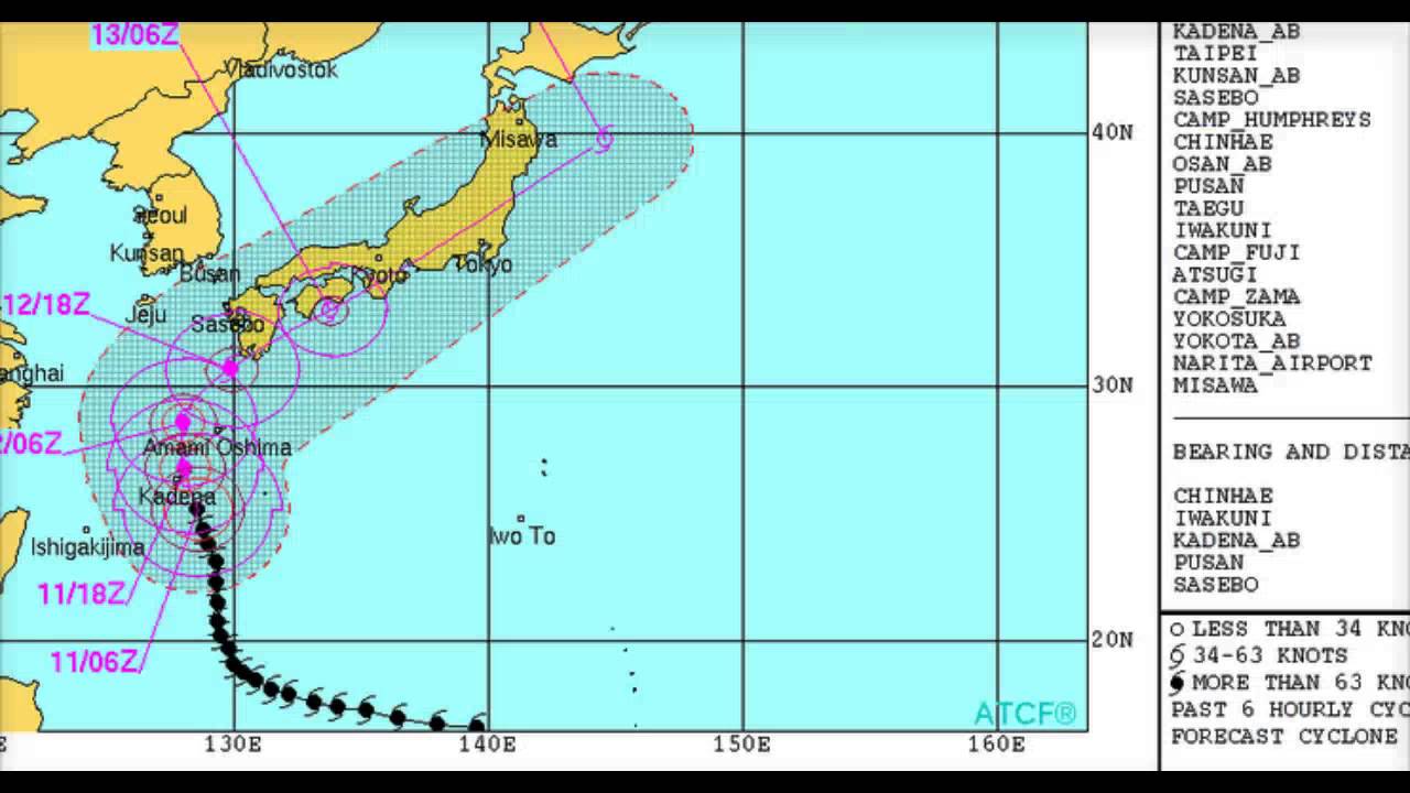 Typhoon Vongfong At Landfall in Okinawa - YouTube