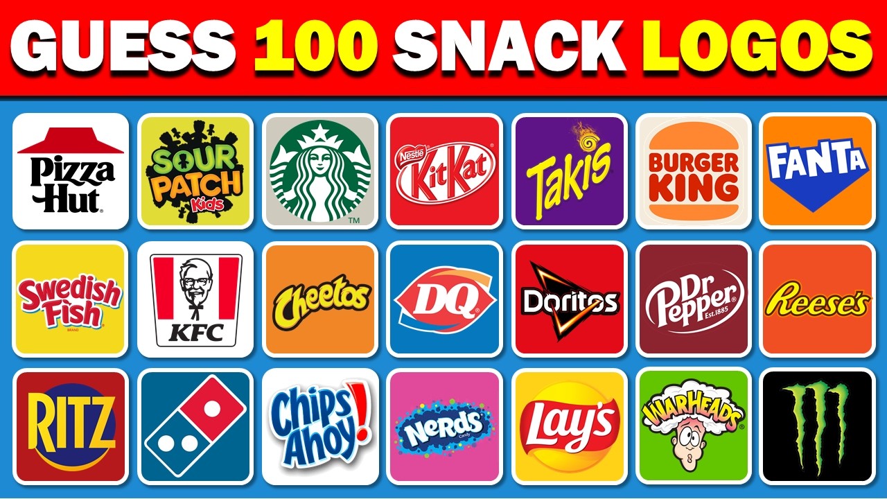 Guess the Snack Logo in 3 Seconds 🤔 | 100 Tasty Logos 🍔🍟🍫 | Logo Quiz ...