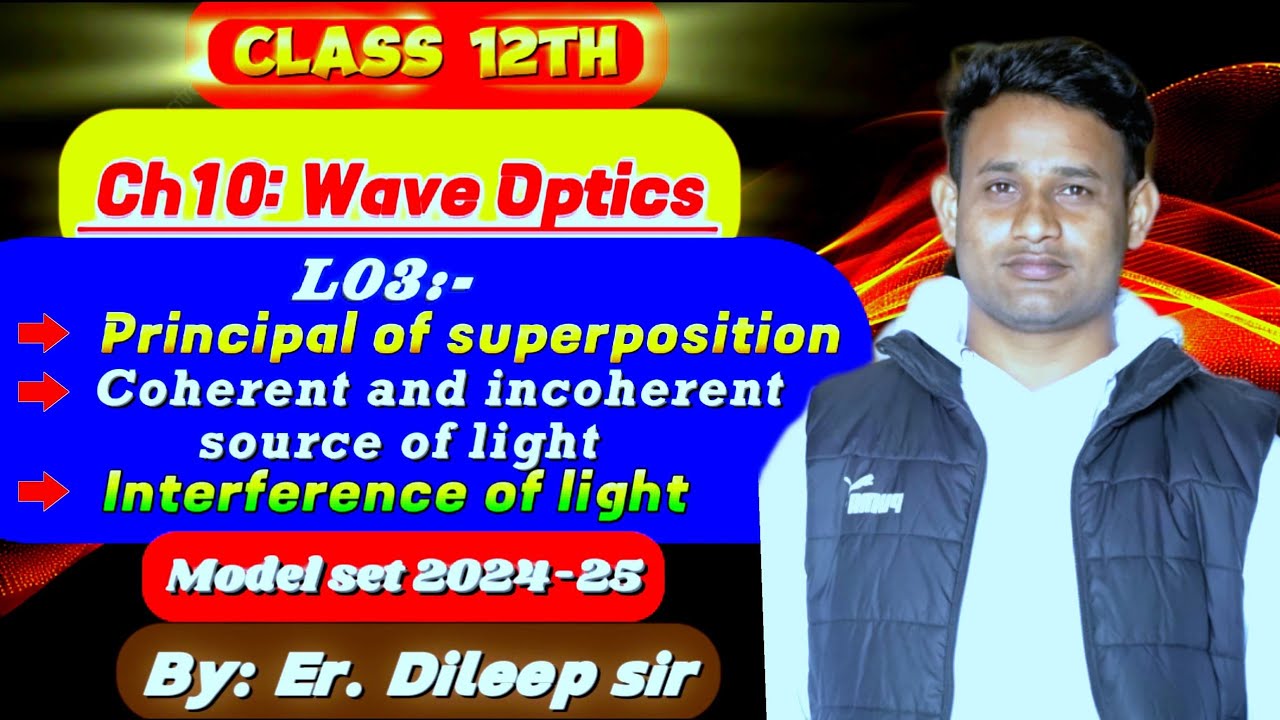 L03|| Ch10 Wave Optics Superposition, Coherent source, Interference of ...