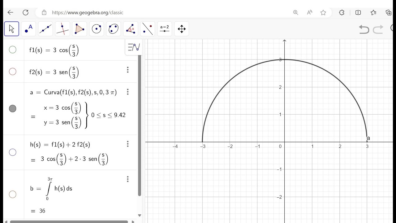 Integral de Linha (Curvilínea) Campo escalar (Geogebra) - YouTube
