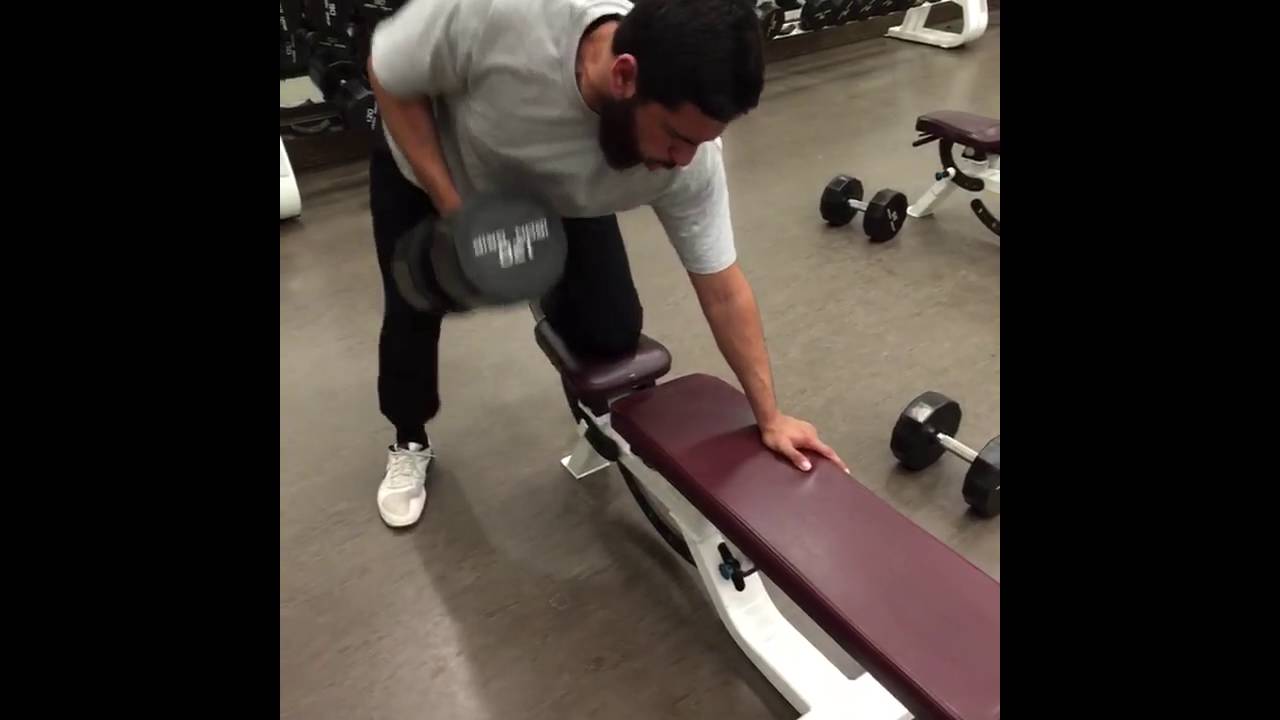 120 lb dumbbell rows - YouTube