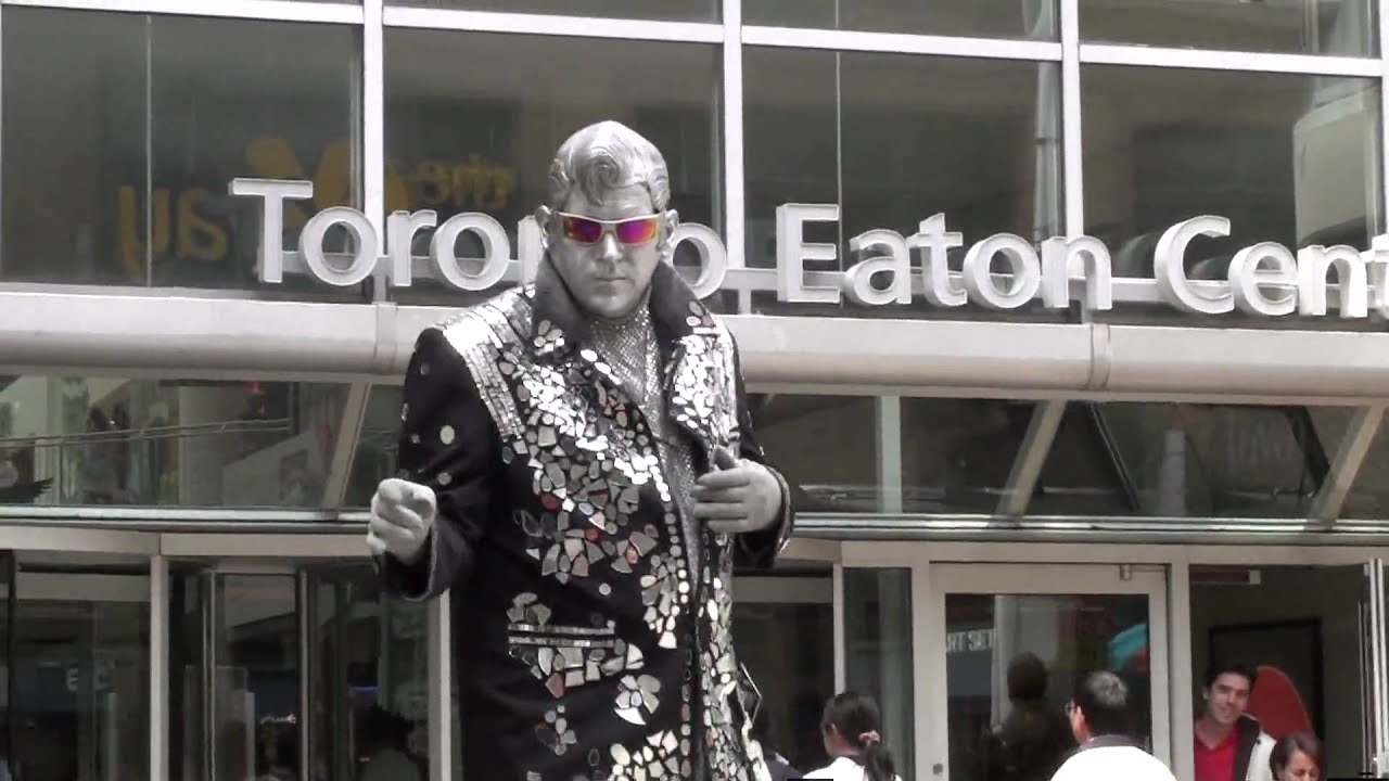 Toronto HD - Street Performer - Silver Elvis - YouTube