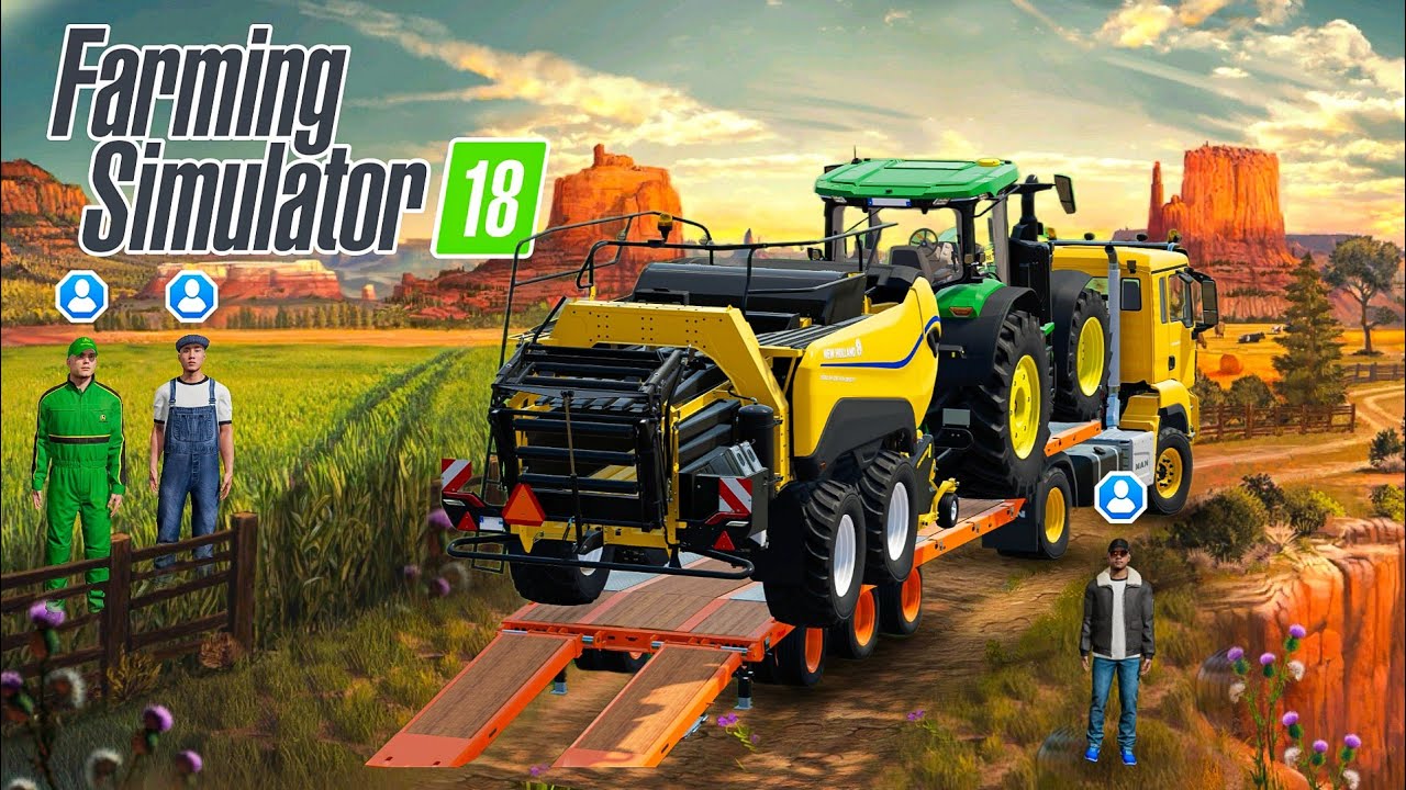 3 Player Gameplay Loaded John Deere & Making Bales In Fs 18 | Fs 18 ...
