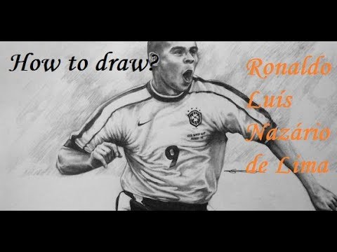 How to draw football player 9 | Draw Ronaldo Luís Nazário de Lima ...