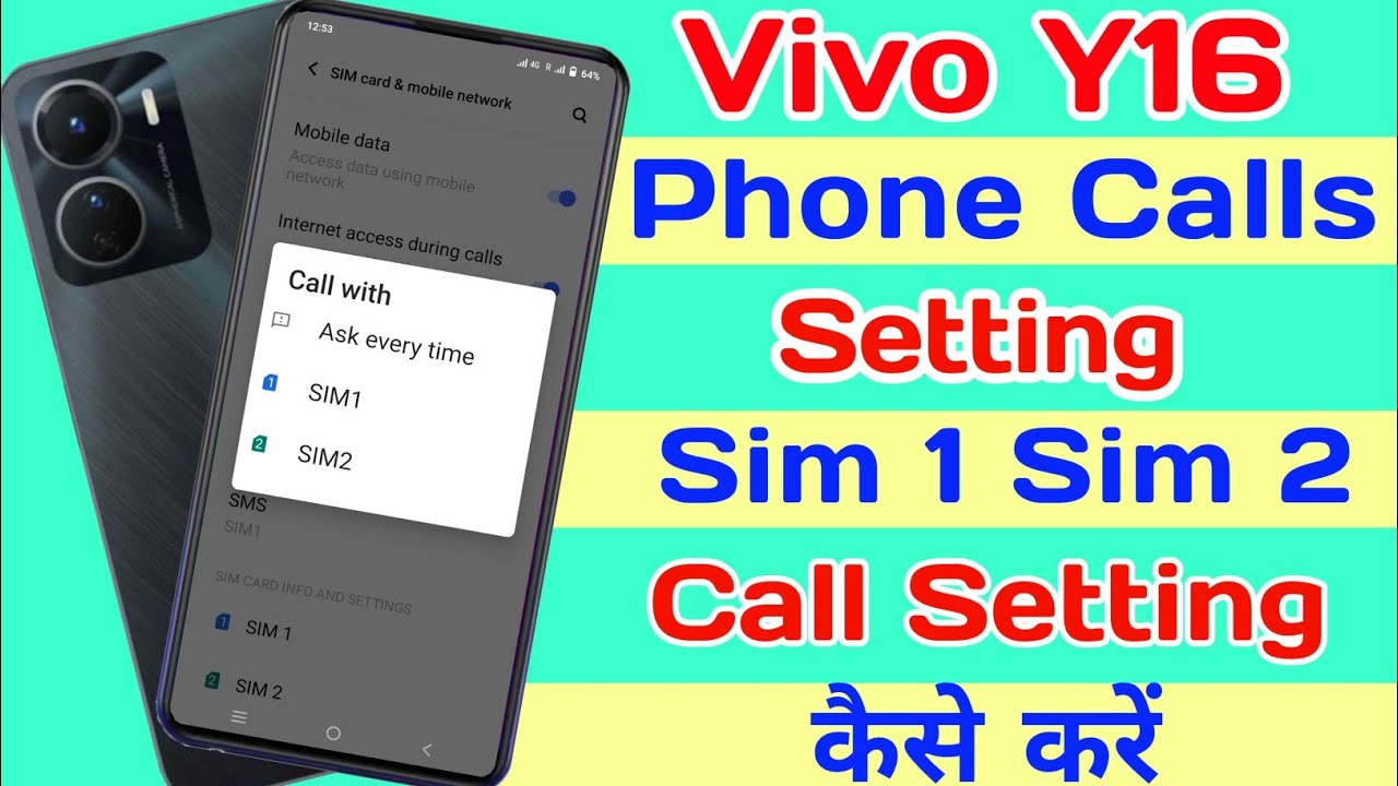 How To Vivo Y16 Phone Calls Setting ll How To Manage Ask Every Time ...