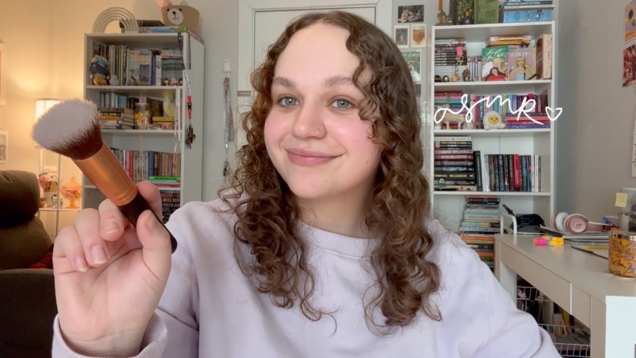 ASMR | relaxing makeup brush triggers for sleep 💤 tracing your face ...